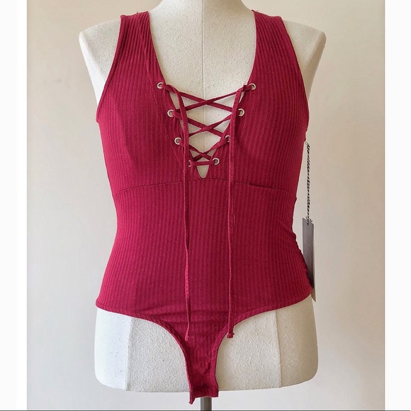 iris | Tops | Iris Burgundy Sweater Bodysuit | Poshmark
